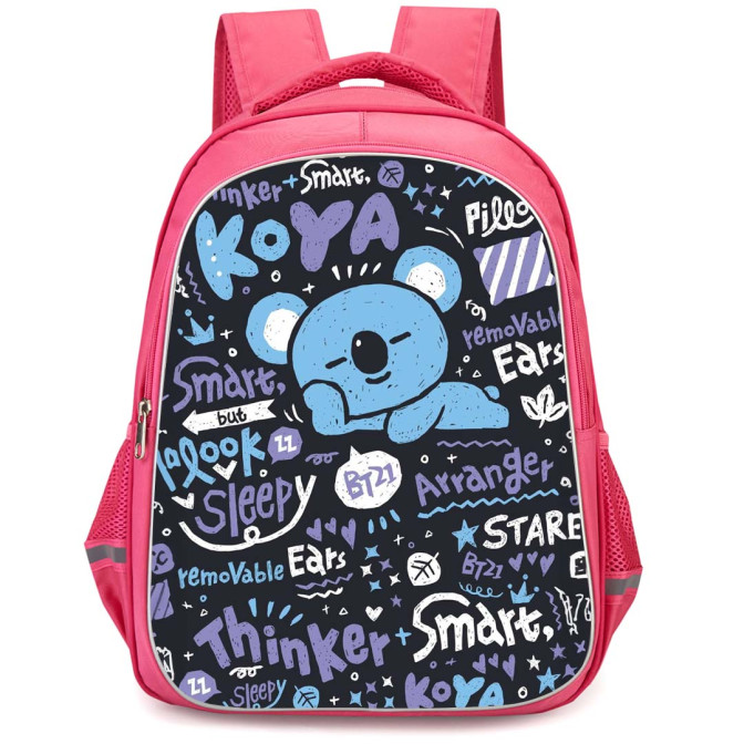BT21 Koya Backpack StudentPack - Koya Typography On Black Background ...