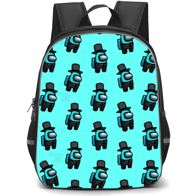 Among Us Cyan Backpack StudentPack - Cyan Pattern Art On Cyan ...