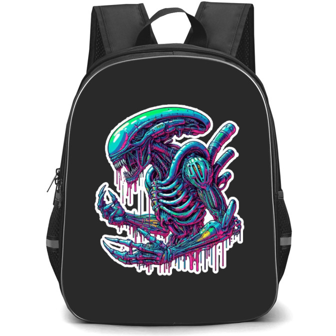 Aliens Backpack StudentPack - Xenomorph Dripping Neon Side Portrait ...