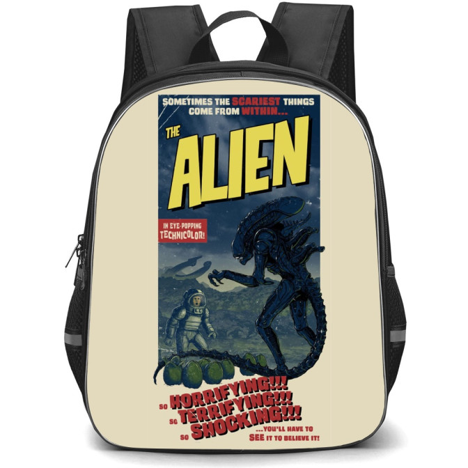Aliens Movie Xenomorph Backpack StudentPack - Xenomorph On Beige ...