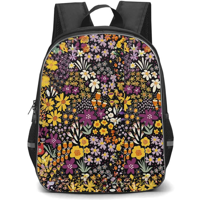 Casely Art Pattern School Backpack StudentPack - Casely Plum Floral Art ...