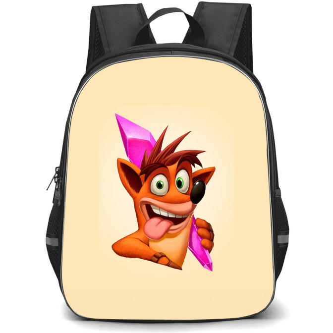 Crash Bandicoot Crash School Backpack StudentPack - Crash Holding Gems ...