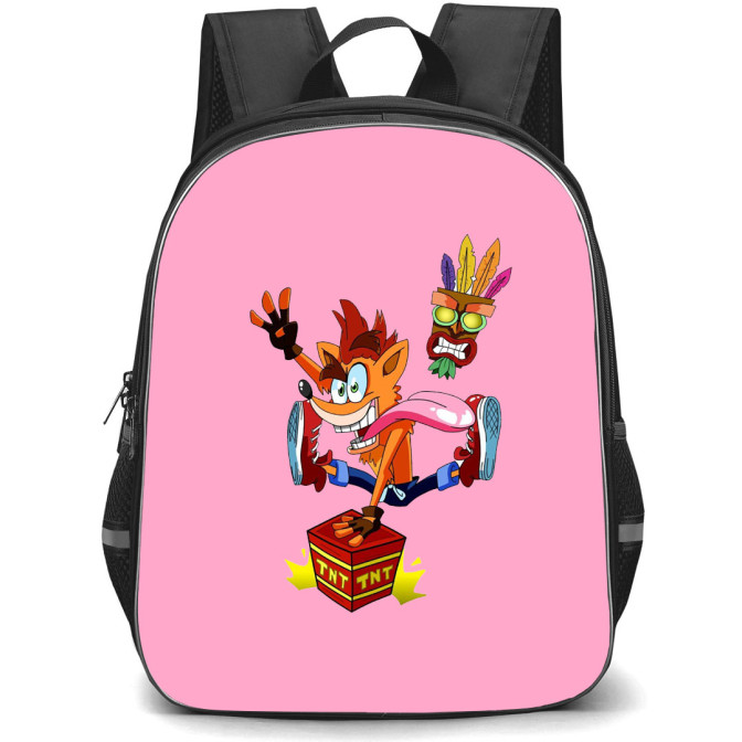 Crash Bandicoot School Backpack StudentPack - Crash And Aku TNT Cartoon ...