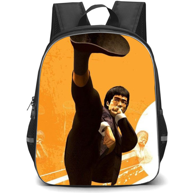 Bruce Lee Backpack StudentPack - Bruce Lee Kick Portrait Poster ...