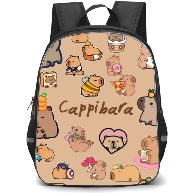 Capybara Backpack StudentPack - Capybara Collage Sticker Art | Trendapack
