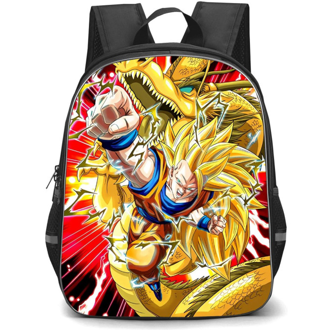 Dragon Ball Goku Backpack StudentPack - Super Saiyan 3 Goku Dragon Fist ...