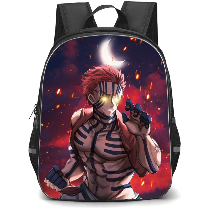 Demon Slayer Akaza Backpack StudentPack - Akaza Fight Pose Burning Aura ...