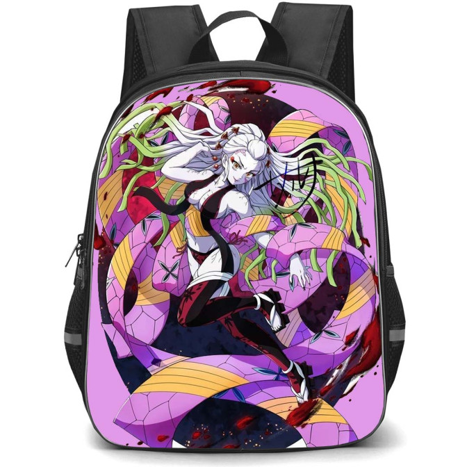 Demon Slayer Daki Backpack StudentPack - Daki Fan Art Sticker On Purple ...