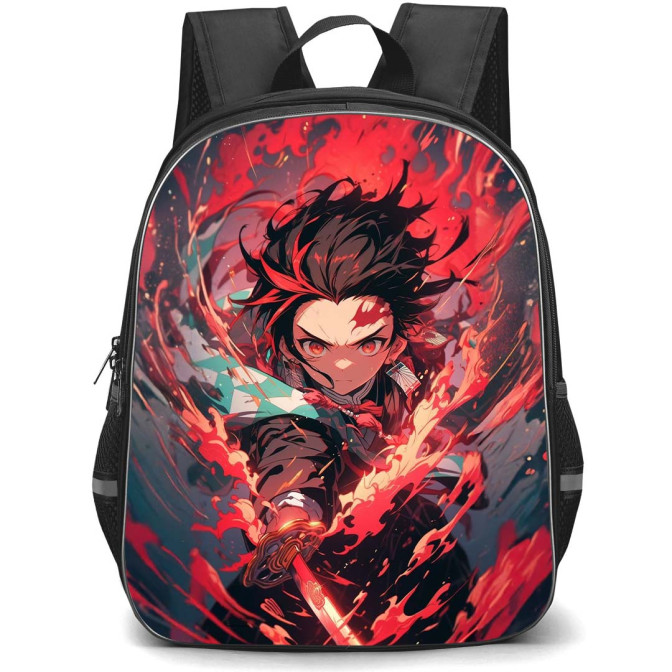 Demon Slayer Tanjiro Kamado Backpack StudentPack - Attacks With Sword ...