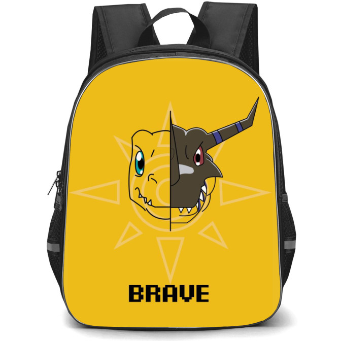 Digimon Agumon Backpack StudentPack - Agumon Brave Split Face Portrait ...