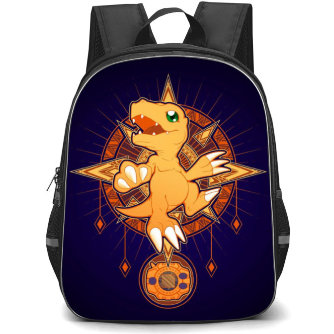 Digimon Agumon Backpack StudentPack - Agumon Portrait In Symbol ...