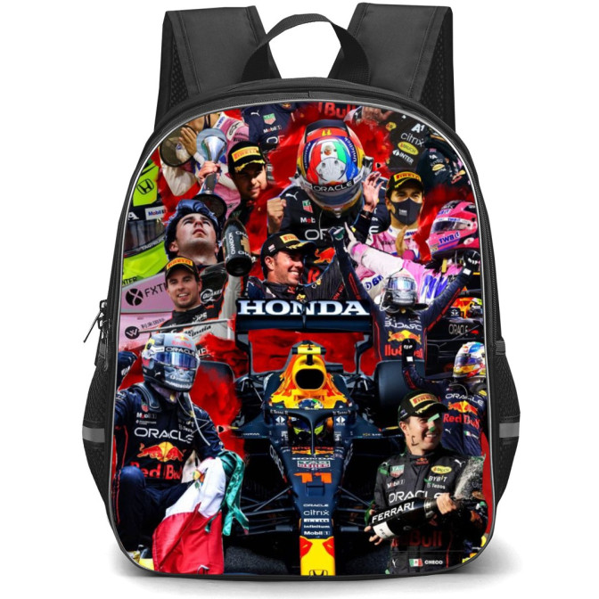 F1 Formula One Sergio Perez Backpack StudentPack - Collage Art | Trendapack