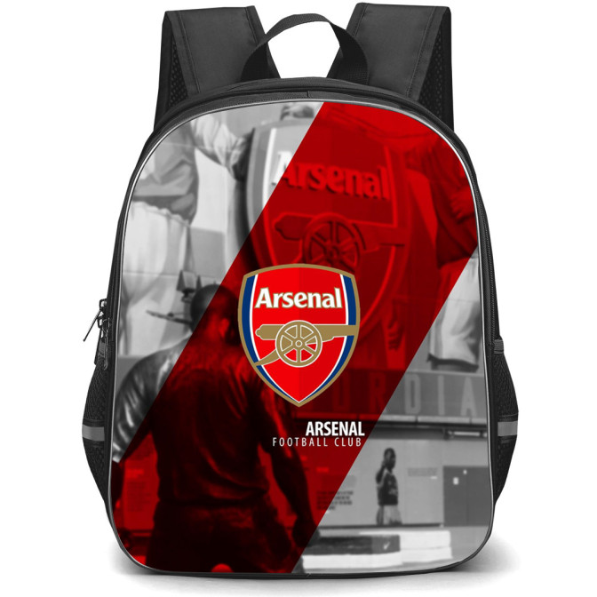 Arsenal F.C. Backpack StudentPack - Arsenal F.C Logo Stripe Background ...
