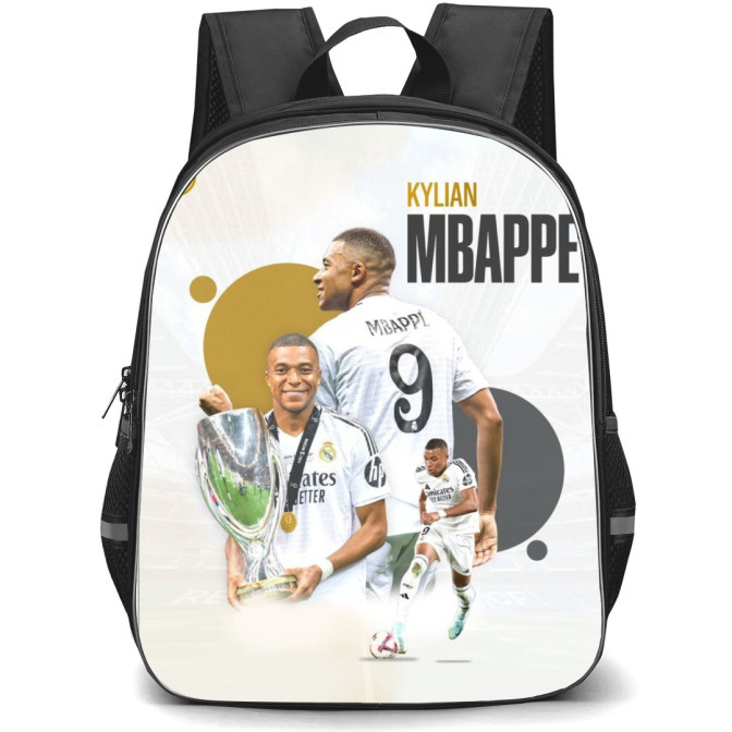 Kylian Mbappe Backpack StudentPack - Kylian Mbappe Holding Real Madrid ...