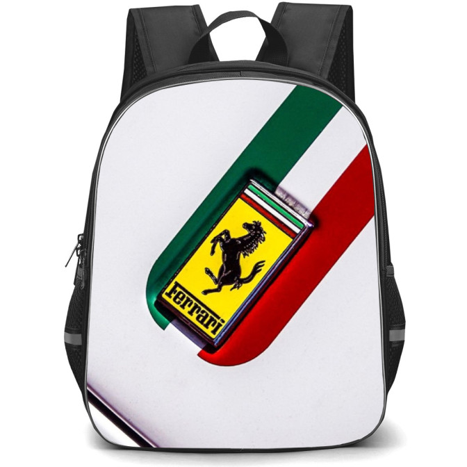 Ferrari Backpack StudentPack - Logo Green White Red Stripe | Trendapack