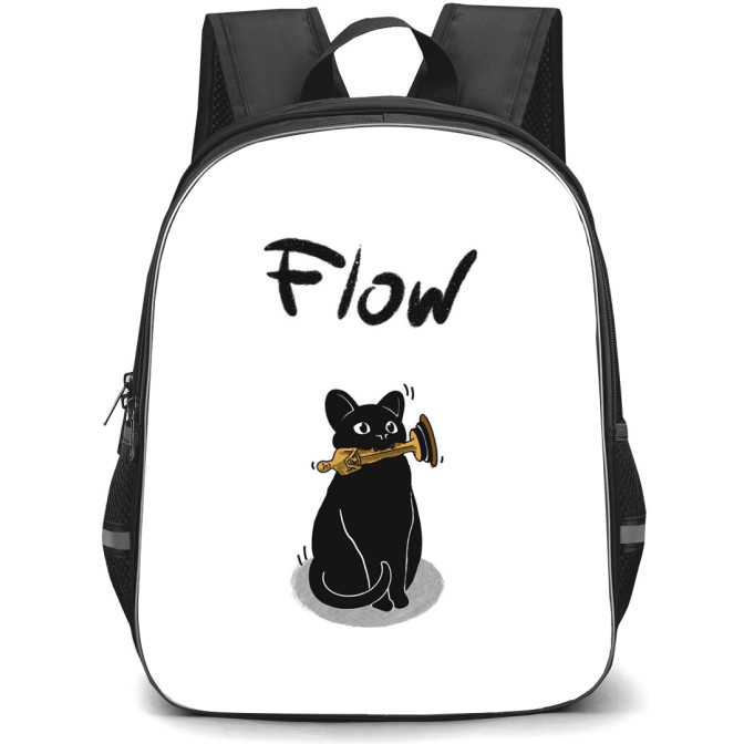 Flow Cat Backpack StudentPack - Flow Cat Bite Fish Illustration Art ...