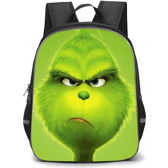 The Grinch Backpack StudentPack - The Grinch Angry Face On Green ...