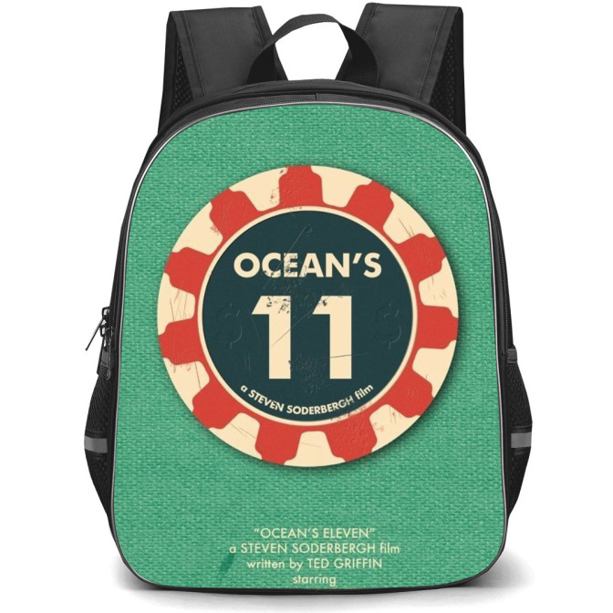 Ocean Eleven Backpack StudentPack - Ocean Eleven Logo On Green ...