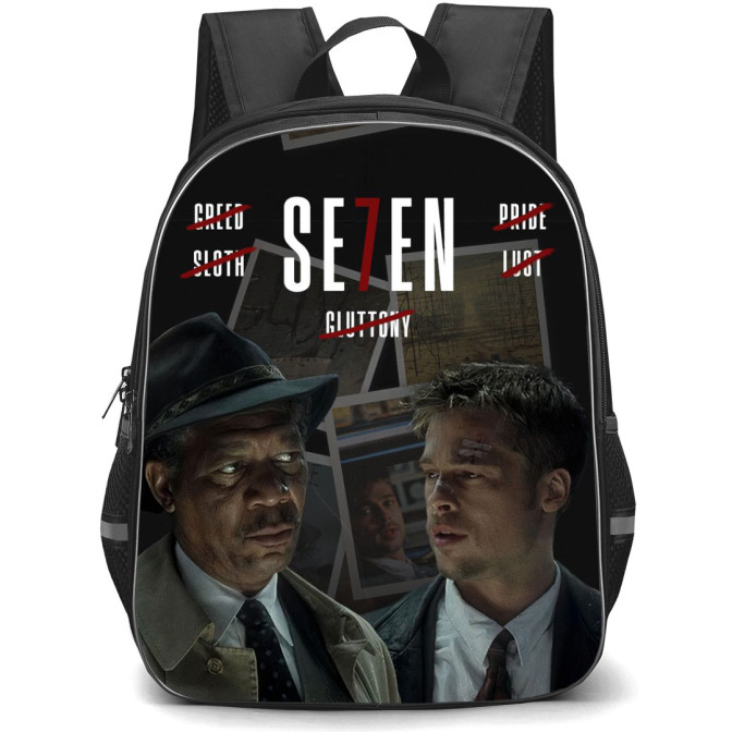 Se7en Backpack StudentPack - Se7en Brad Pitt And Morgan Freeman Poster ...