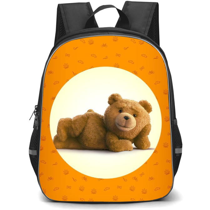 Ted Backpack StudentPack - Ted Laying On Floor Orange Background ...
