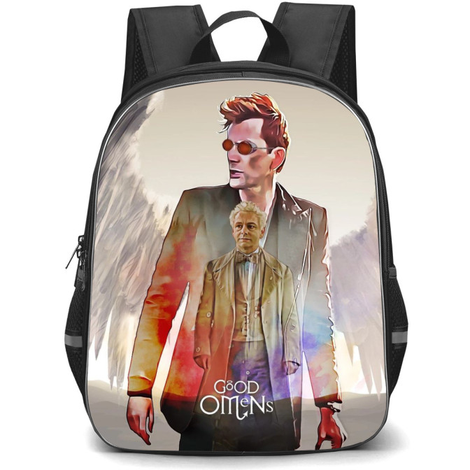 Good Omens Backpack StudentPack - Crowley Aziraphale Full Body Portrait ...