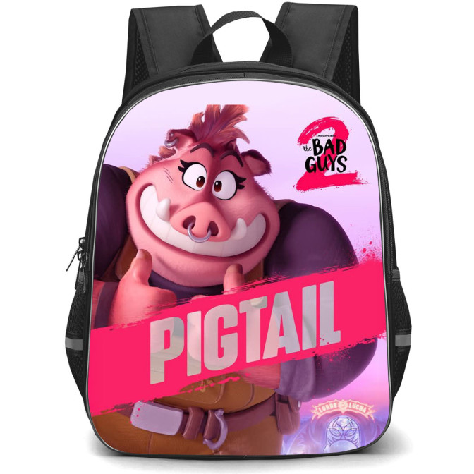 The Bad Guys 2 Pigtail Backpack StudentPack - Pigtail 3D Portrait Art ...