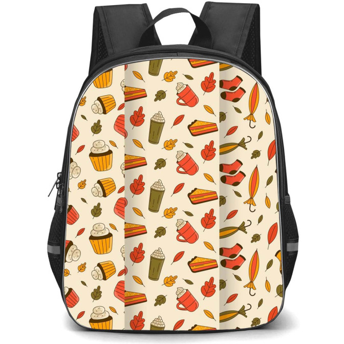 Food Pattern School Backpack StudentPack - Lovely Autumn Cupcake ...