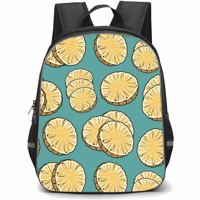 Food Pattern School Backpack StudentPack - Sliced Pineapple Pattern Art ...