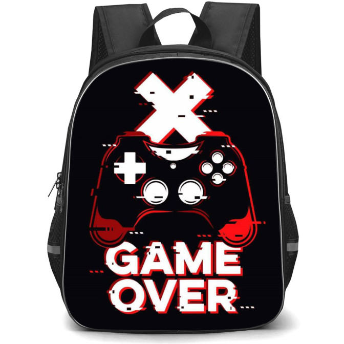 Gamer Backpack StudentPack - Game Over White X Red Controller | Trendapack