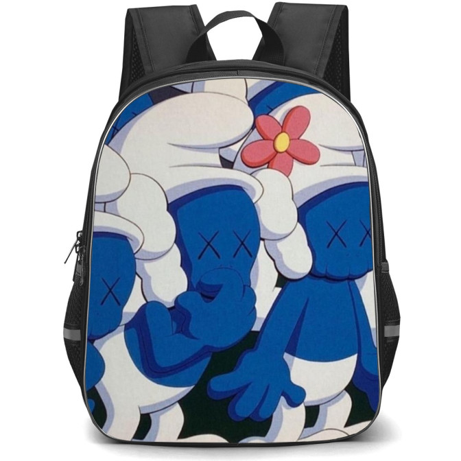 Kaws School Backpack StudentPack - Smurfs Side Portrait Black ...