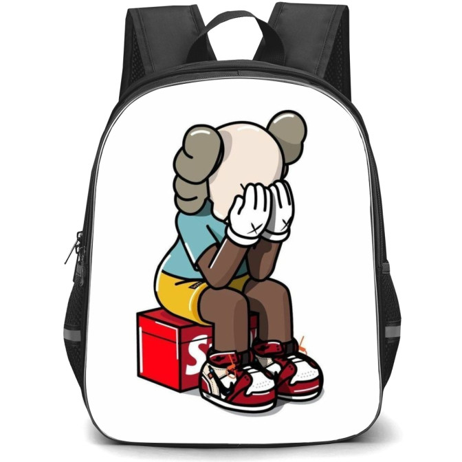 Kaws School Backpack StudentPack - Kaws Supreme Sitting On Shoebox ...