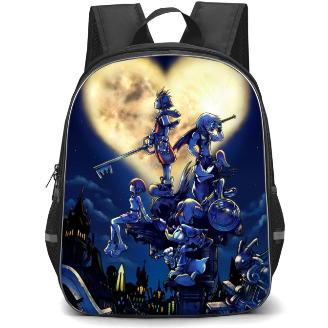 Kingdom Hearts Backpack StudentPack - Characters Heart Moon Background ...