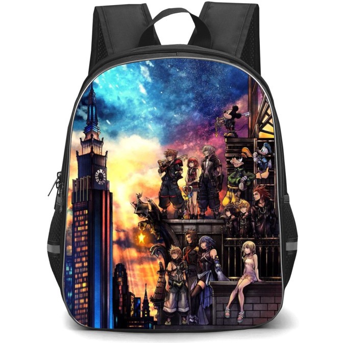 Kingdom Hearts Backpack StudentPack - Characters Standing on Clock ...