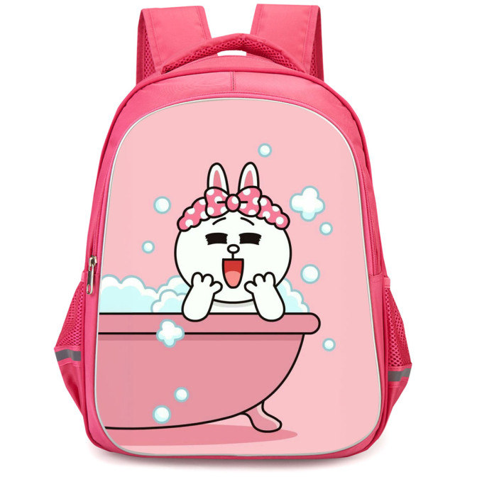 Lines Friends Cony Backpack StudentPack - Cony Showering BathTub Pink ...