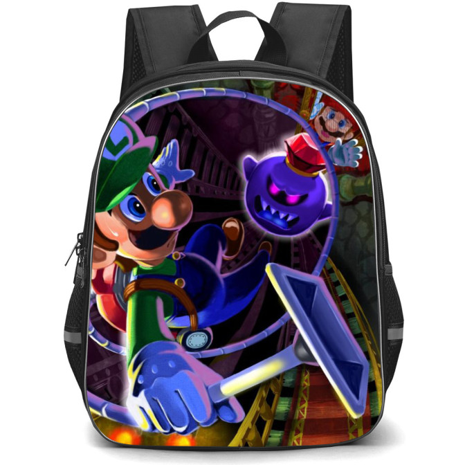Luigi's Mansion Backpack StudentPack - Luigi & King Boo Flying Chasing ...