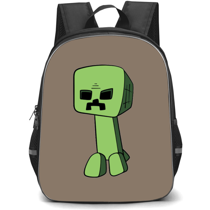 Minecraft Creeper Backpack StudentPack - Creeper Chibi Cartoon Art ...