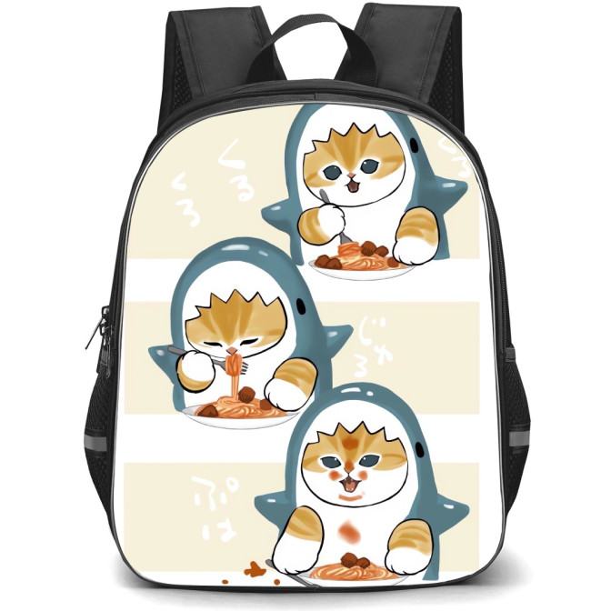 Mofusand School Backpack StudentPack - Shark Cat Eating Comic Art ...