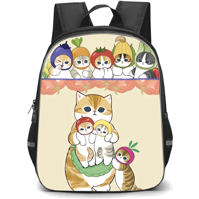 Mofusand School Backpack StudentPack - Vegetable Cats Illustration ...
