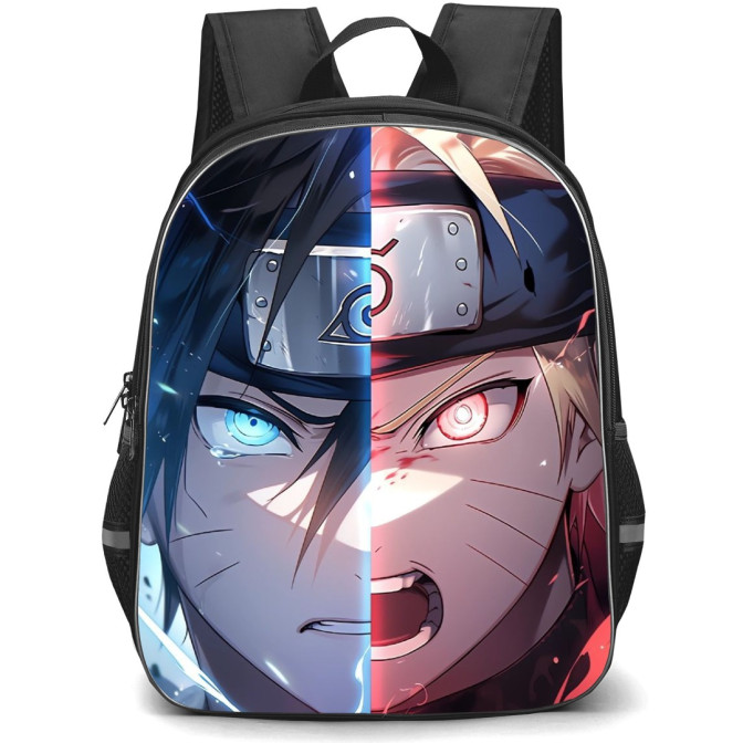 Naruto School Backpack StudentPack - Naruto and Sasuke Half Face ...