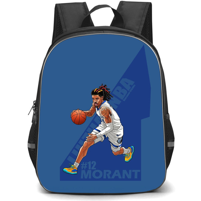 NBA Ja Morant Backpack StudentPack - Ja Morant Dribbling Illustration ...