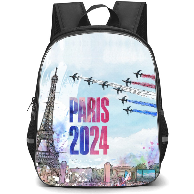 Olympic 2024 Backpack StudentPack - Eiffel Tower Paris 2024 Painting ...