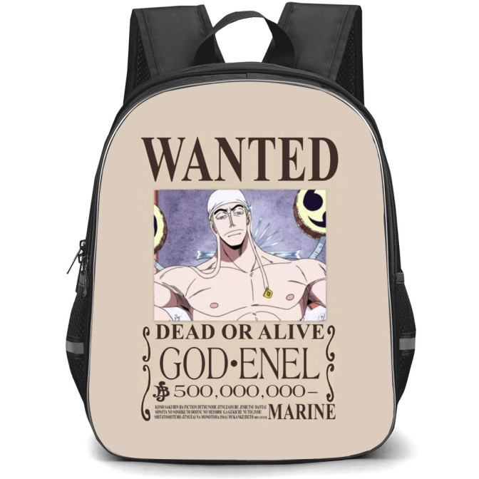 One Piece God Enel Backpack StudentPack - God Enel Wanted Bounty Poster ...
