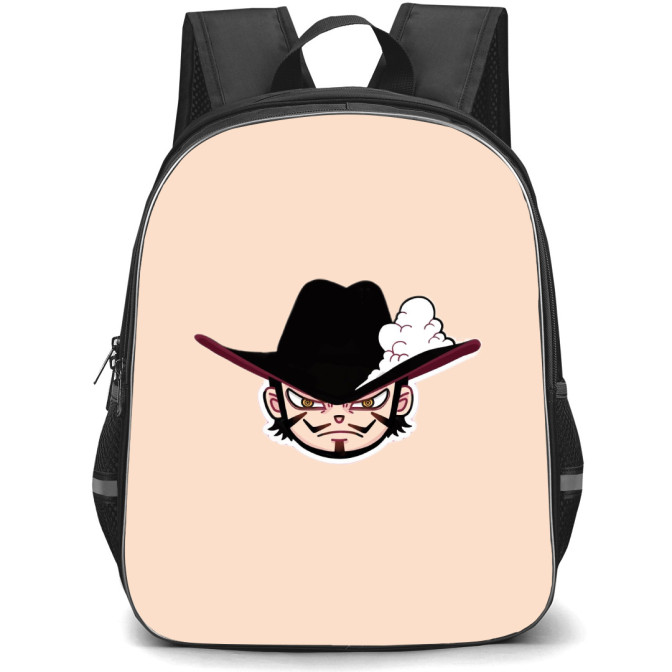 One Piece Mihawk Backpack StudentPack - Mihawk Chibi Head Sticker ...