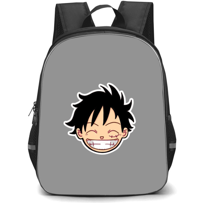 One Piece Luffy Backpack StudentPack - Luffy Chibi Head Sticker ...