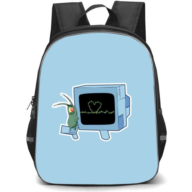 Plankton Backpack StudentPack - Plankton And Karen Sticker | Trendapack