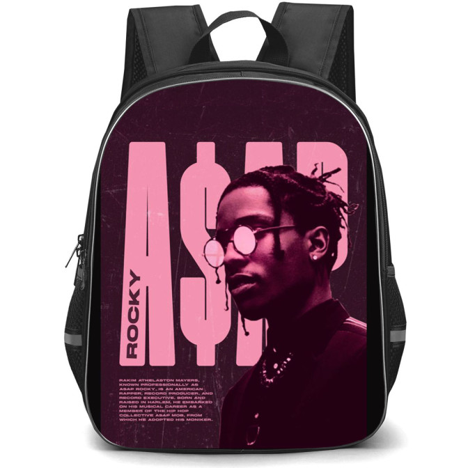 Asap Rocky Backpack StudentPack - Asap Rocky Side Portrait On Word Art ...