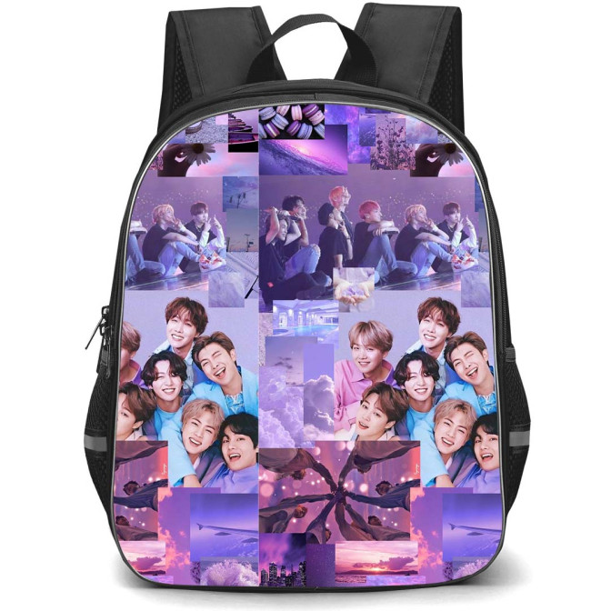 BTS Backpack StudentPack - BTS Purple Effect Collage Poster | Trendapack