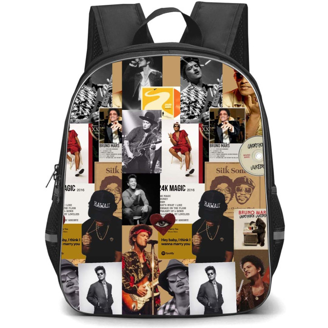 Bruno Mars Backpack StudentPack - Bruno Mars Album Collage Poster ...