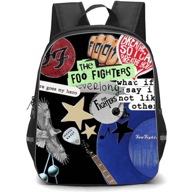 Foo Fighter Backpack StudentPack - Guitar Sticker Collage | Trendapack