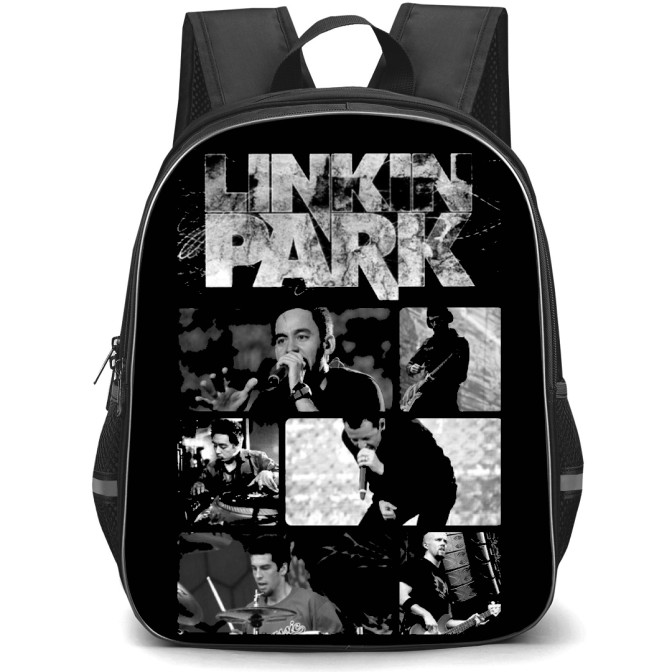 Linkin Park Backpack StudentPack - Linkin Park Grayscale Candid Poster ...